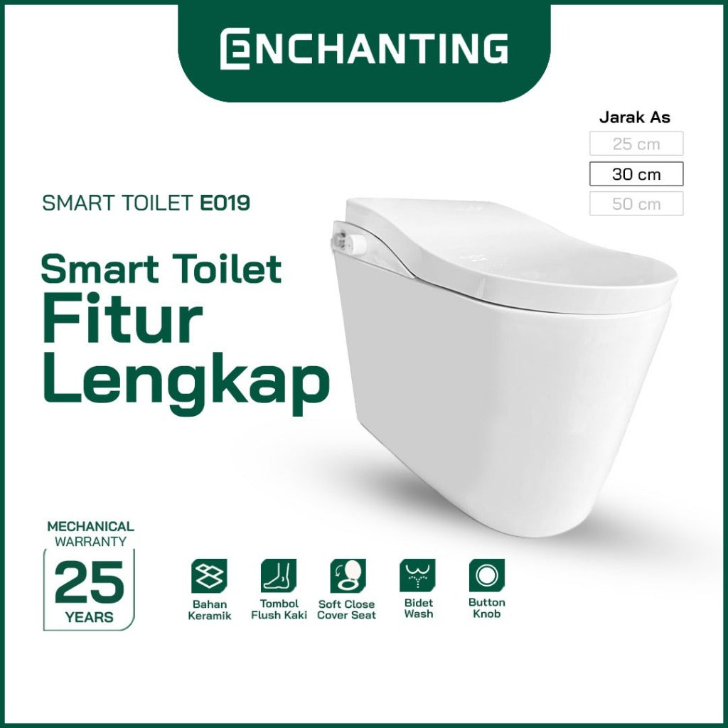 ENCHANTING Smart Toilet/Kloset Tanpa Listrik Duduk Pintar Automatic Wh ...